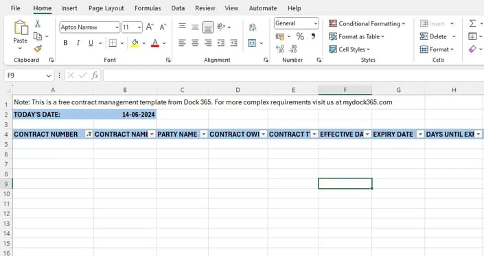 How To Manage Contracts In Excel | Blog